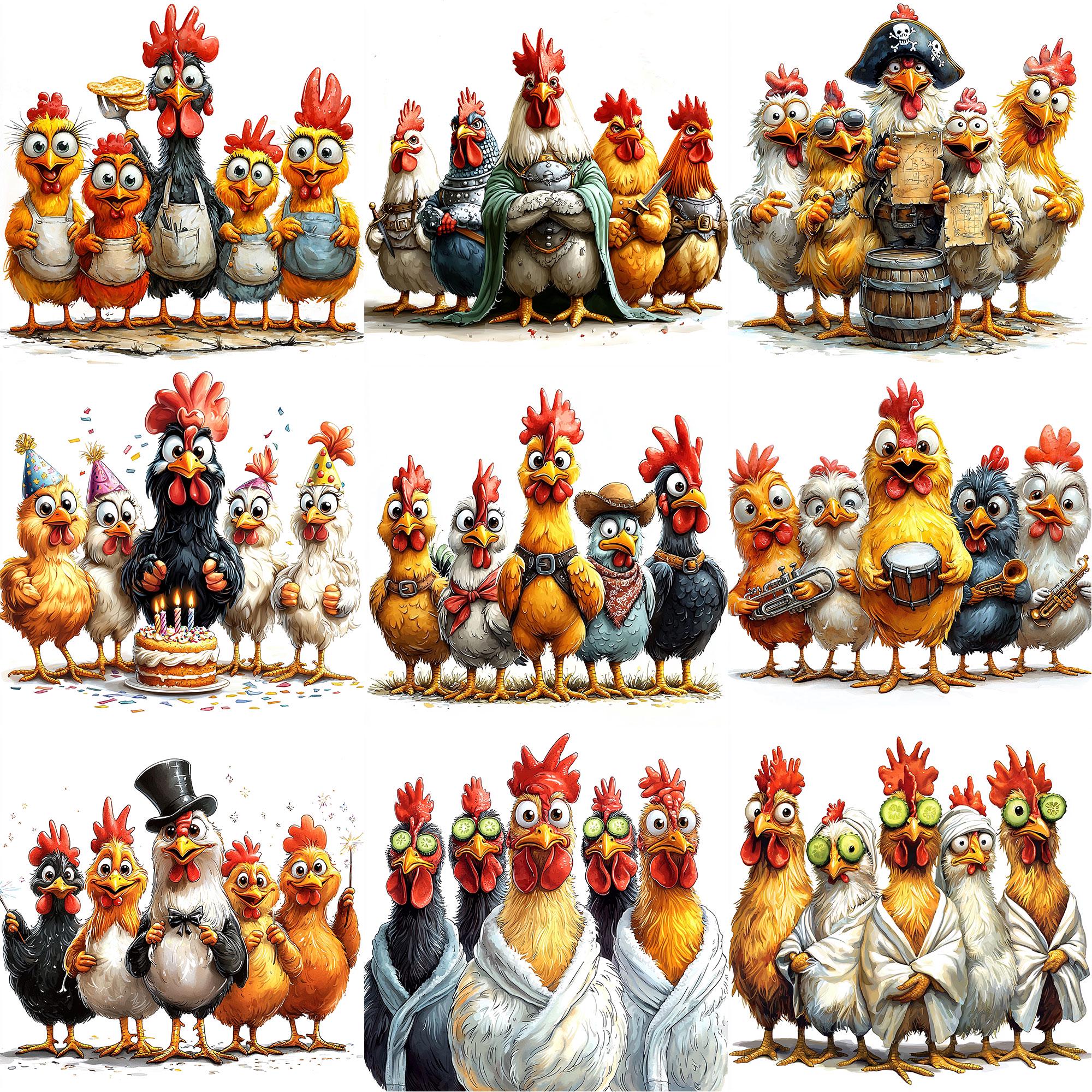 JPEG Cute Chicken Friends Clipart Bundle Holliday Clipart Profession ...