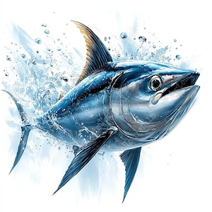 JPEG Tuna Fish Clipart Bundle Tuna Graphics Tuna Illustration ...