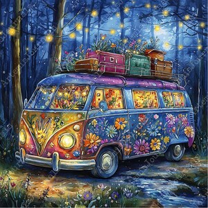 JPEG Hippie Van Graphics Traveling Clipart Beautiful Scenery ...