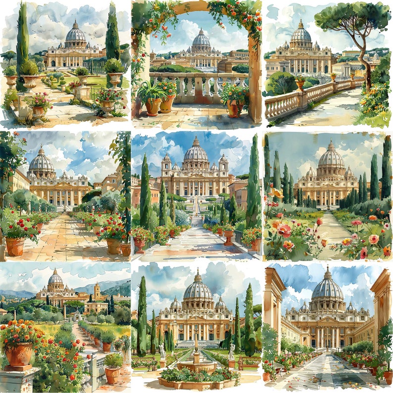 Vatican City Clipart Bundle JPEG Instant Download Religious Clipart ...