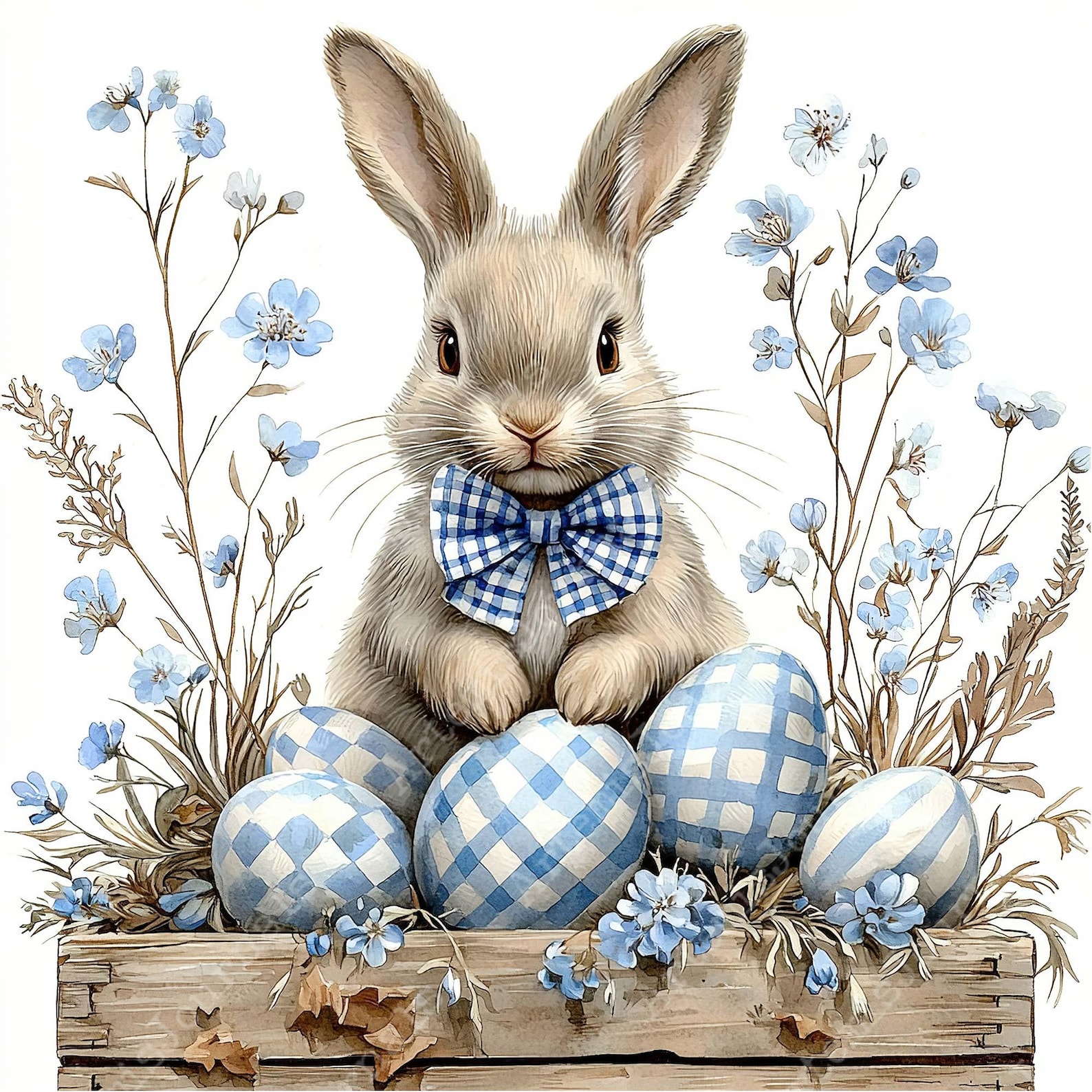 JPEG Watercolor Spring Rabbit Clipart Bundle Cute Bunny Clipart Spring ...