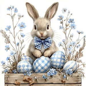 JPEG Watercolor Spring Rabbit Clipart Bundle Cute Bunny Clipart Spring ...