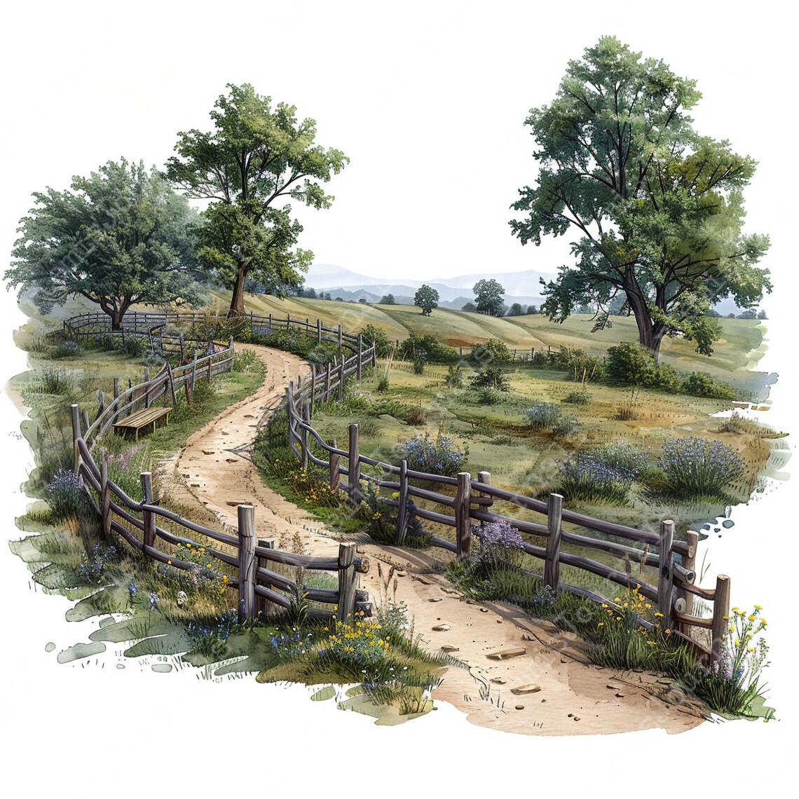 JPEG Little Path Clipart Bundle JPEG Landscape Clipart Commercial Use ...