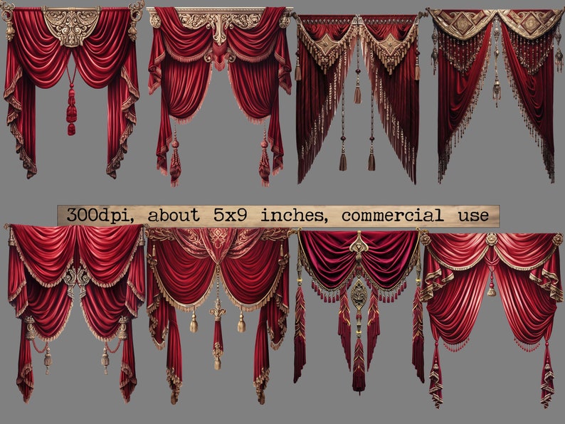 PNG Antique Red Curtains Clipart Graphics Stage Curtains Theater ...