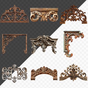 Wooden Corners Clipart Bundle Borders PNG Ornaments Clipart Vintage ...