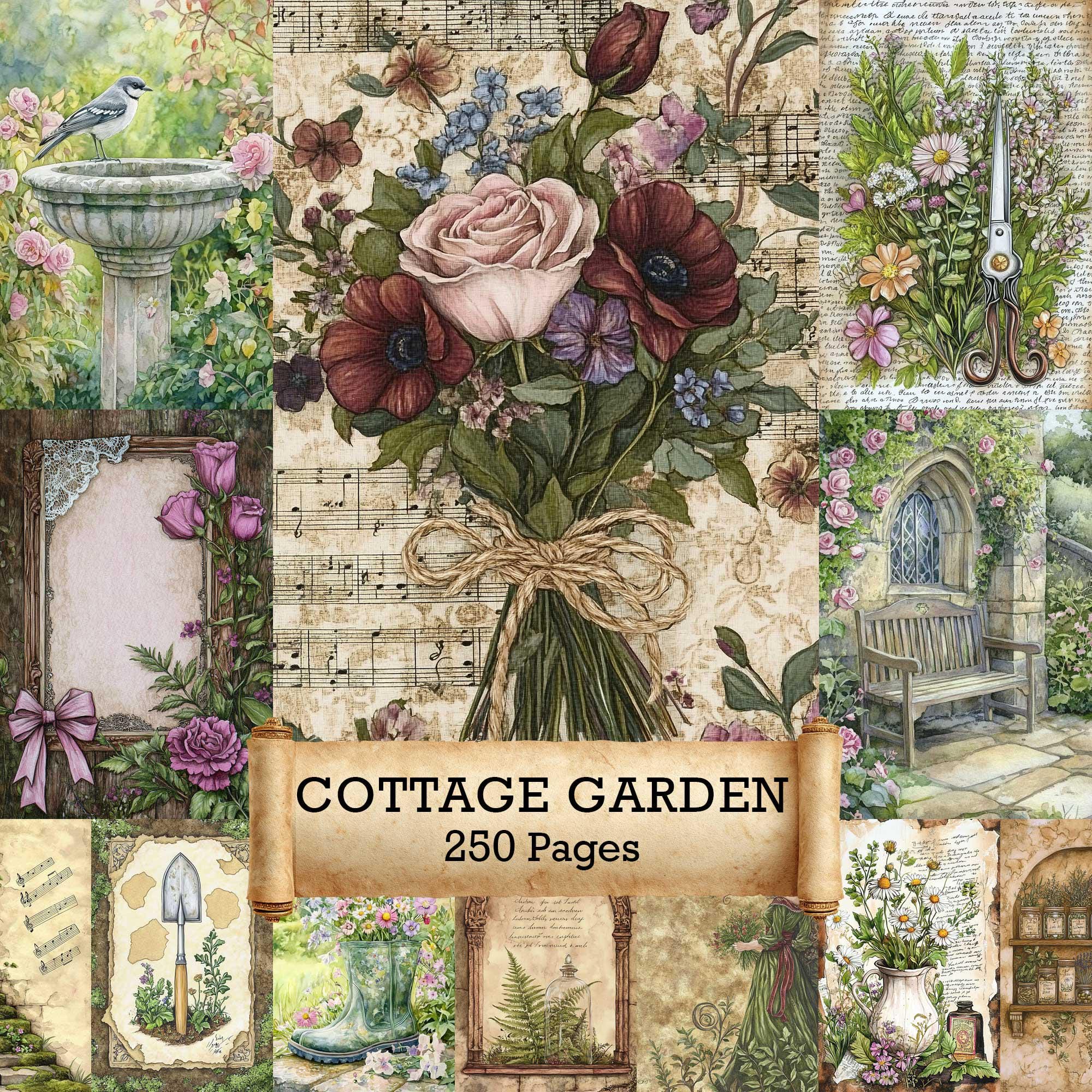 170 Cottage Garden - Printable Pages, Nature Junk Journal, Cottagecore ...