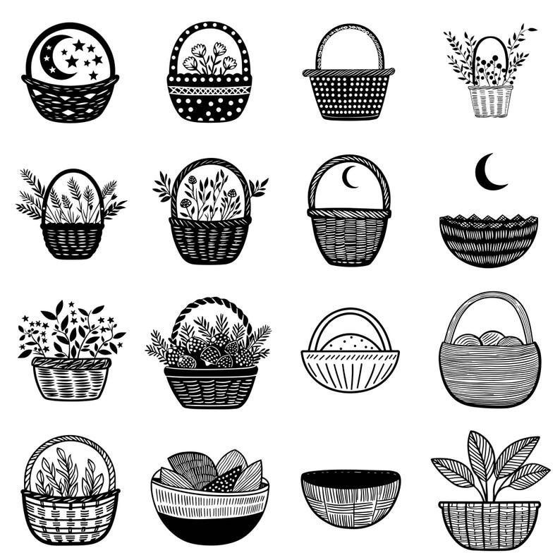 90 Baskets Eye Svg, Dxf, Eps, Ai, Pdf, Jpg, Png Wicker Basket Svg ...