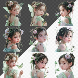 PNG Spring Girl Clipart Bundle Floral Girl Cute Little Child PNG ...