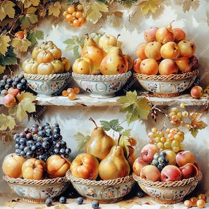 Shabby Chic Fruits Clipart Bundle JPEG Kitchen Art Cottage Art Vintage ...