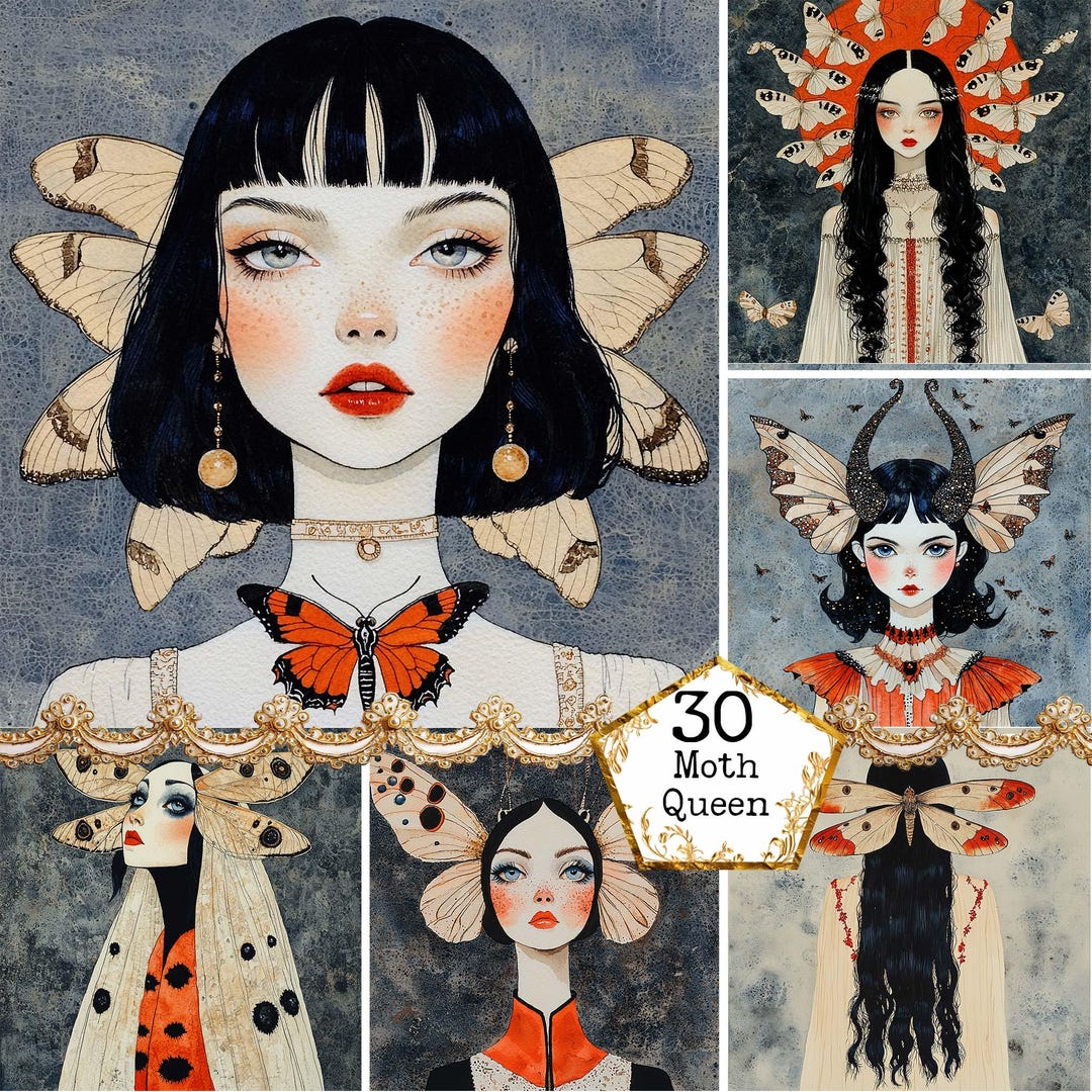 JPEG Moth Queen Illustration Fantasy Queen of the Moths Winged Fairy ...