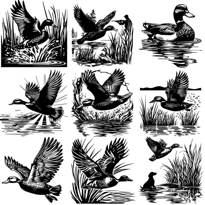 70 Mallard Duck Svg, Dxf, Eps, Ai, Pdf, Jpg Png Hunter Svg, Dxf Files ...
