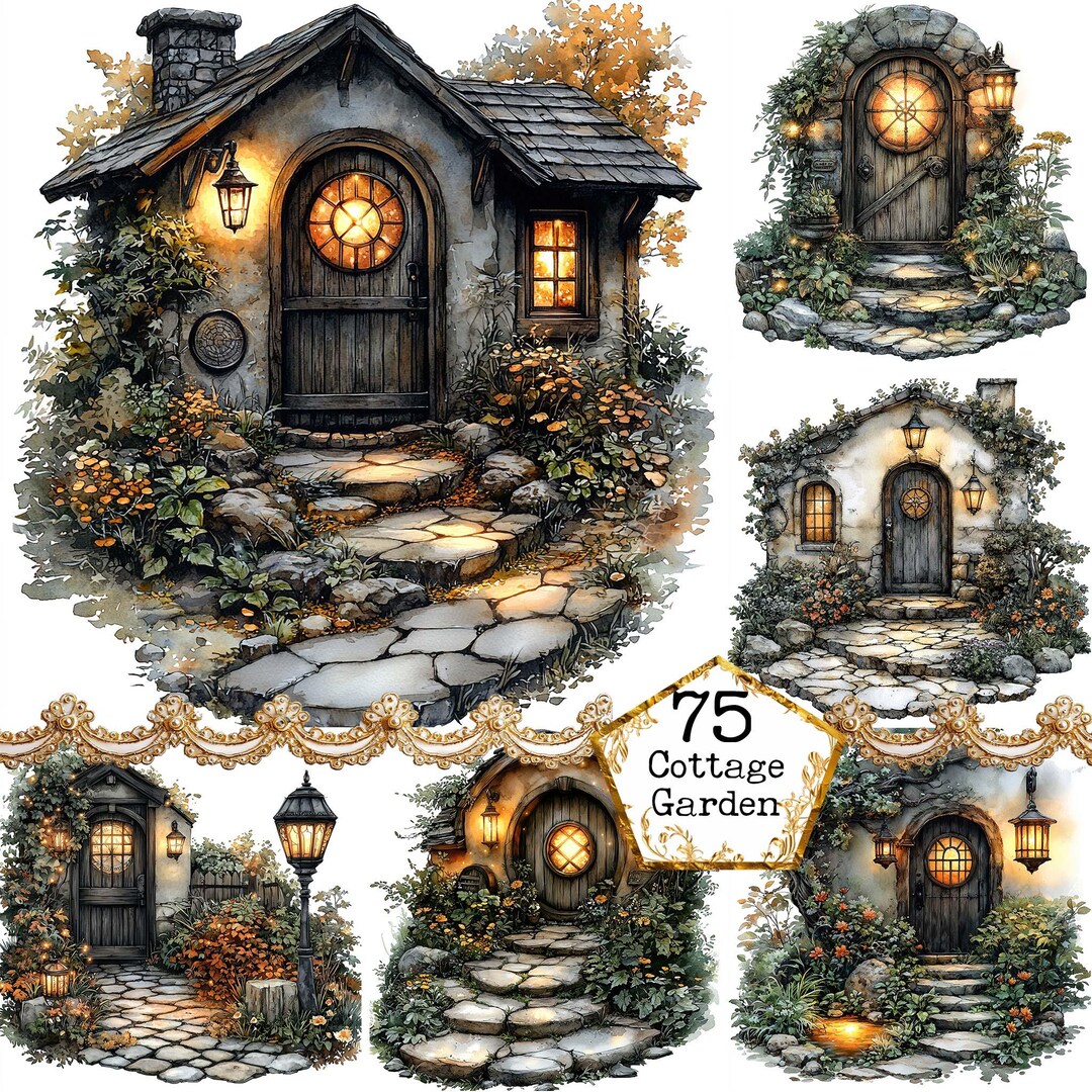 JPEG Fairy Doors by Night Clipart Bundle Magical Clipart Fairy Clipart ...