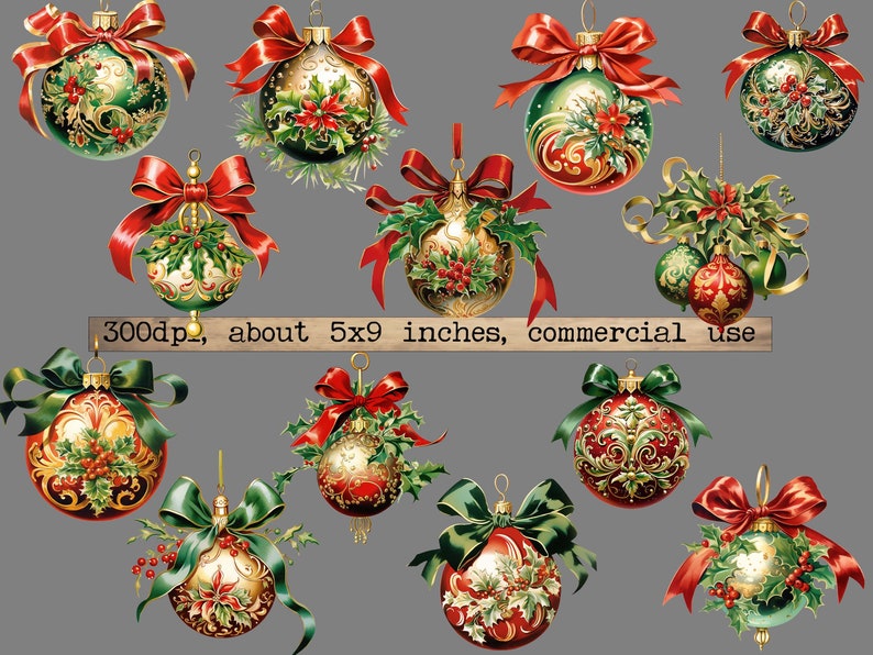 PNG Christmas Balls Clipart Bundle Christmas Ornament Clipart Instant ...