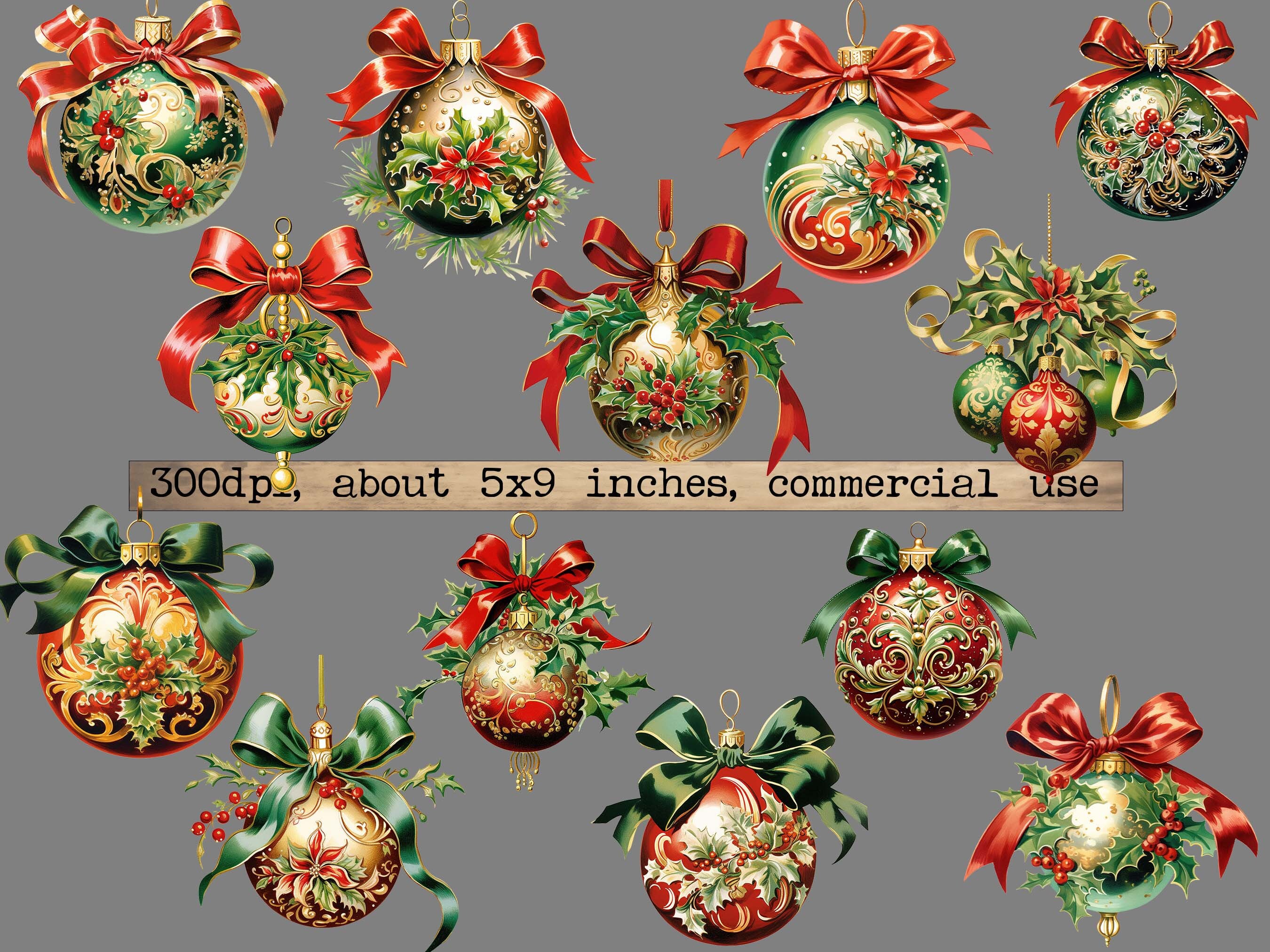 PNG Christmas Balls Clipart Bundle Christmas Ornament Clipart Instant ...