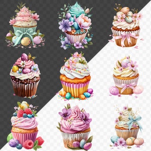 PNG Easter Cupcake Clipart Bundle Easter Sweets PNG Easter Sweets ...