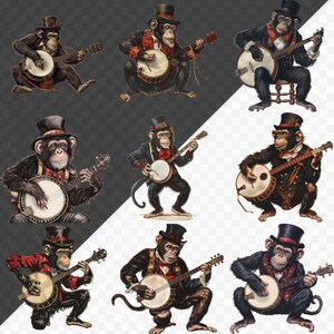 Victorian Vintage Circus Monkey Watercolor Clipart, Victorian Circus ...
