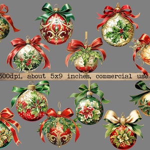 PNG Christmas Balls Clipart Bundle Christmas Ornament Clipart Instant ...