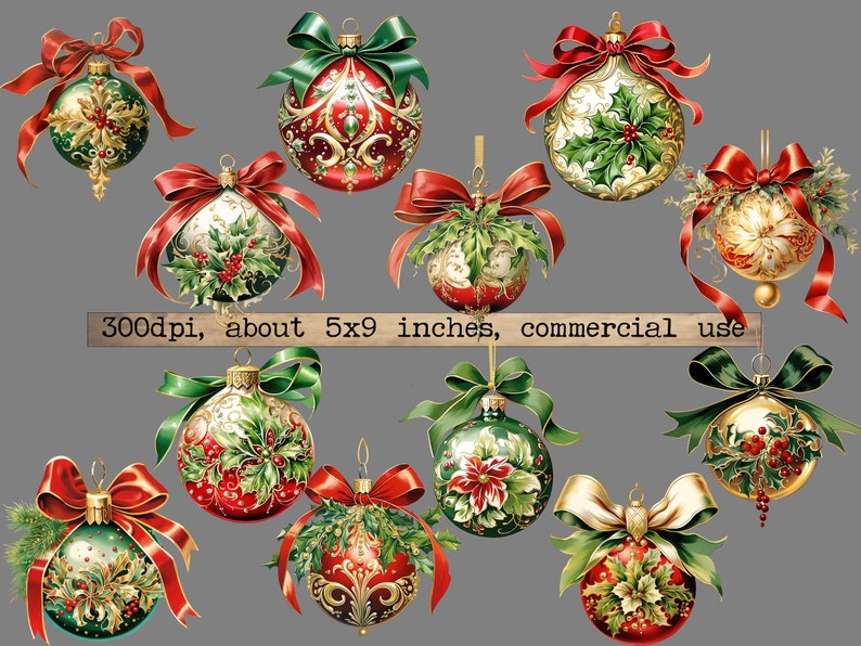 PNG Christmas Balls Clipart Bundle Christmas Ornament Clipart Instant ...