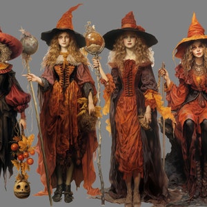 PNG viktorianischen Aquarell Hexen Clipart Bundle Antike Clipart Wicca ...