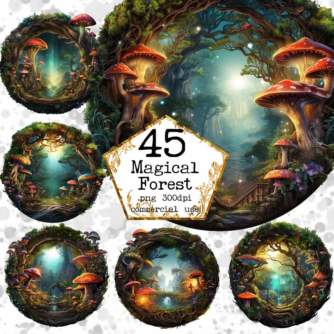 PNG Magical Forest Clipart Bundle PNG Magical Mushroom Enchanted Forest ...