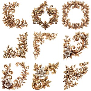 Bronze Corners Clipart Bundle Borders JPEG Ornaments Clipart Vintage ...