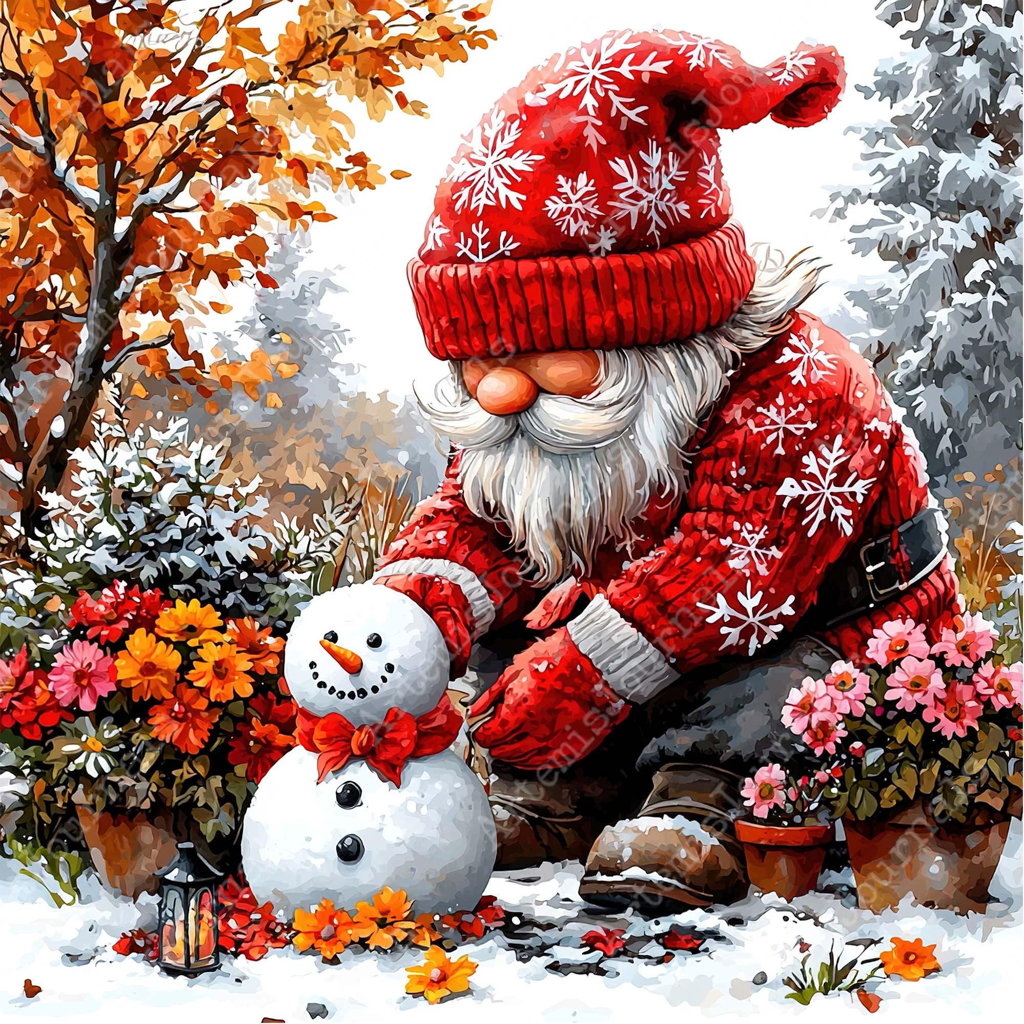 JPEG Winter Gnome Illustration Bundle Christmas Gnome Clipart ...