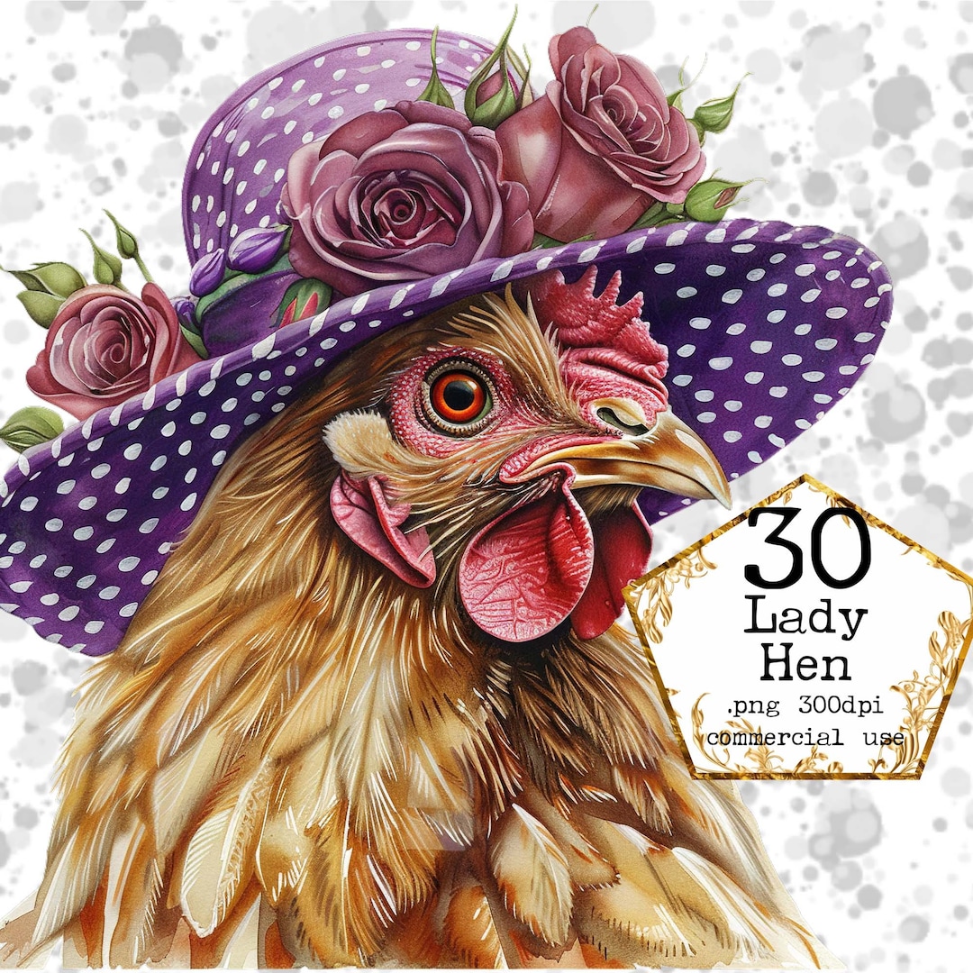 Funny Vintage Chicken With Hat and Glasses PNG Sublimation Design for ...