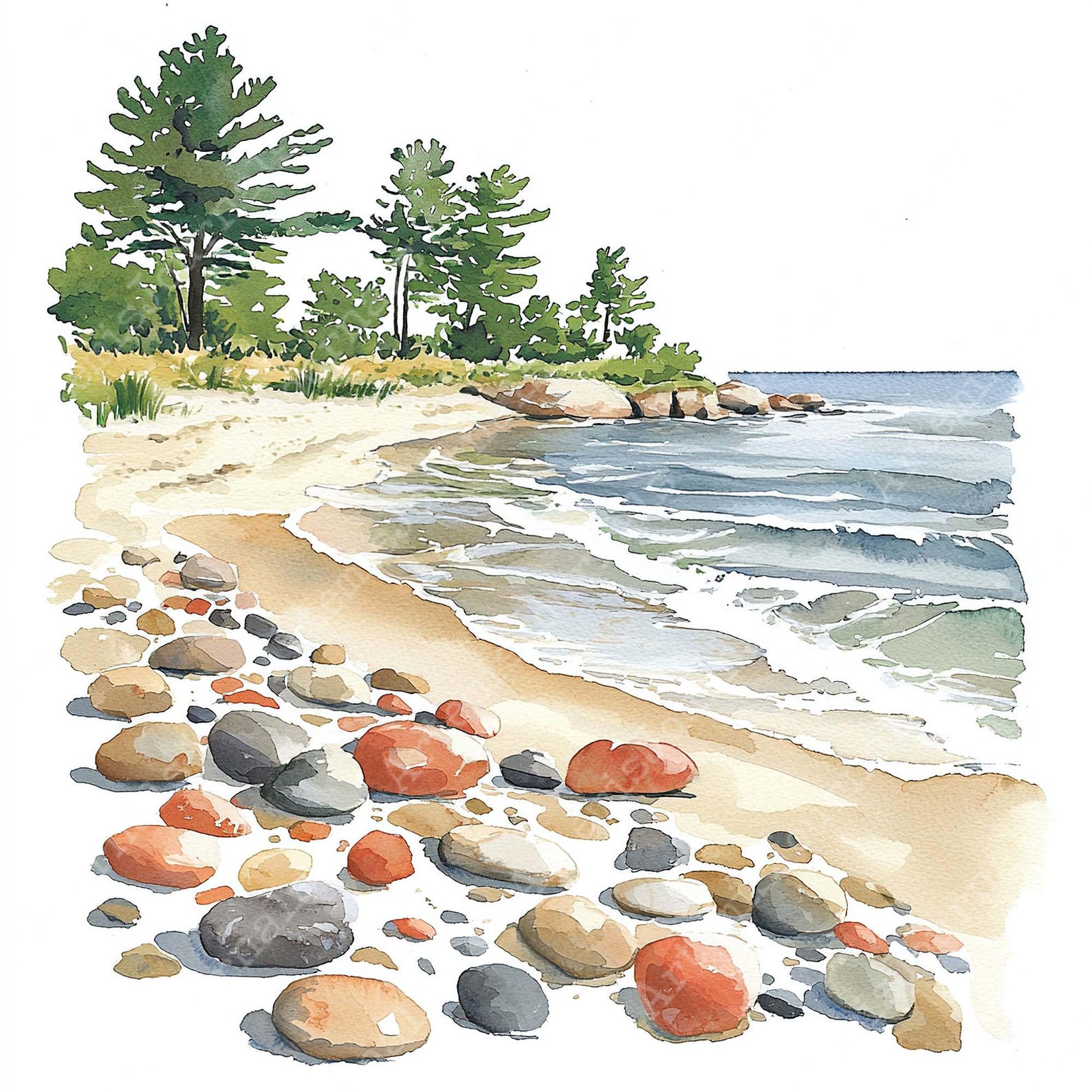 JPEG Watercolor Michigan Clipart Bundle USA Clipart City Clipart State ...