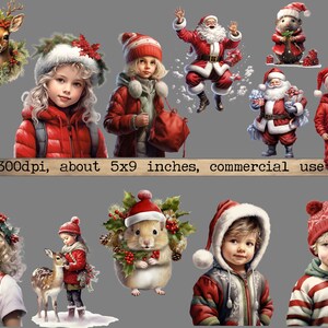 Big Christmas Bundle Clipart Transparent PNG, Little Girls, Christmas ...
