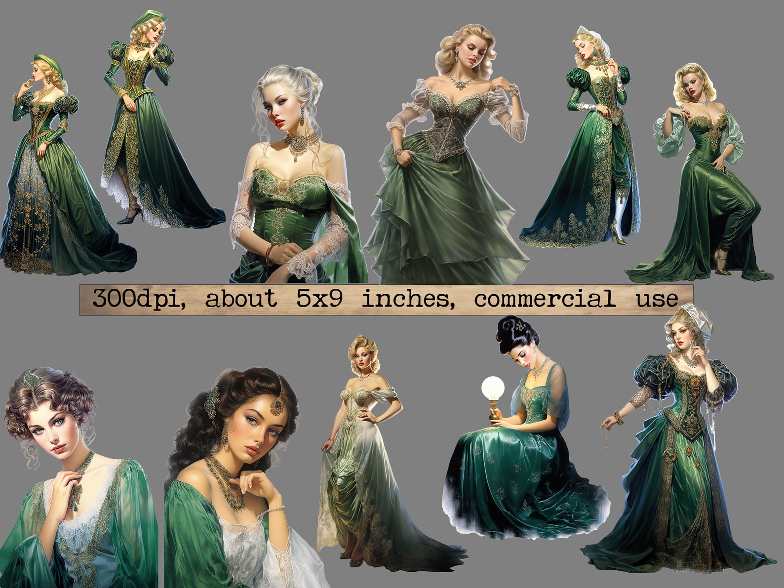 PNG Medieval Lady Bundle Clipart PNG, Transparent Background Ladies ...