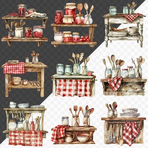 PNG Kitchen Utensils Clipart Bundle Rustic Kitchen Clipart Commercial ...