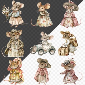 Fairytale Mice Watercolor Clipart Fairytale Clipart PNG Fantasy Mice ...