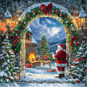 JPEG Christmas Santa Backgrounds Winter Scenery Christmas Scenery ...