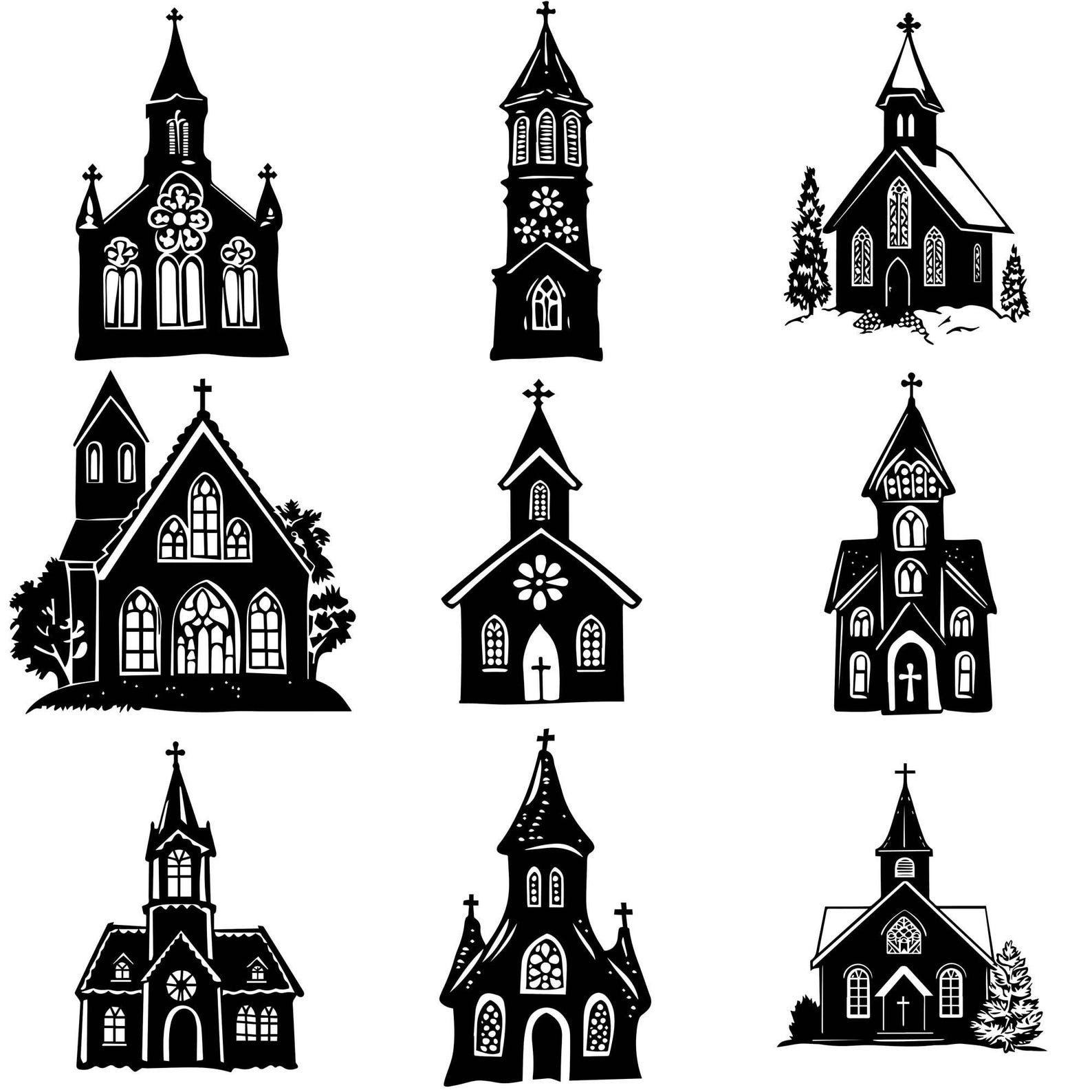 60 Church Svg, Dxf, Eps, Ai, Pdf, Jpg, Png Svg Jpg Png Dxf Eps Church ...