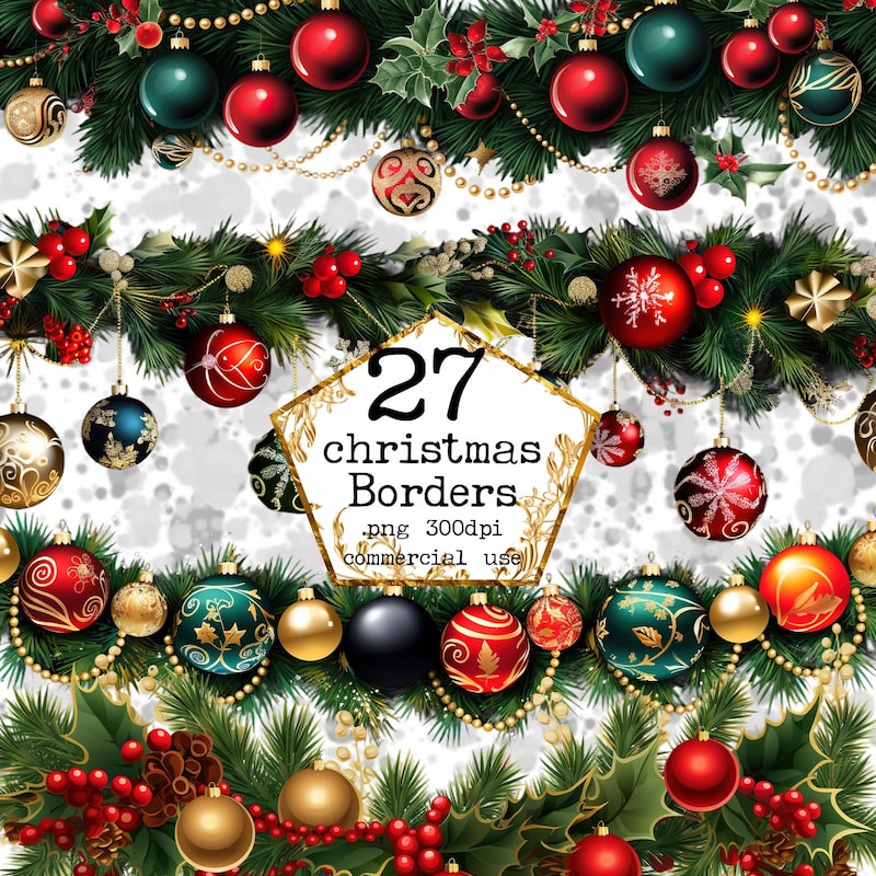 Poinsettia Corner Border - Etsy