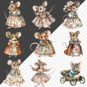 Fairytale Mice Watercolor Clipart Fairytale Clipart PNG Fantasy Mice ...