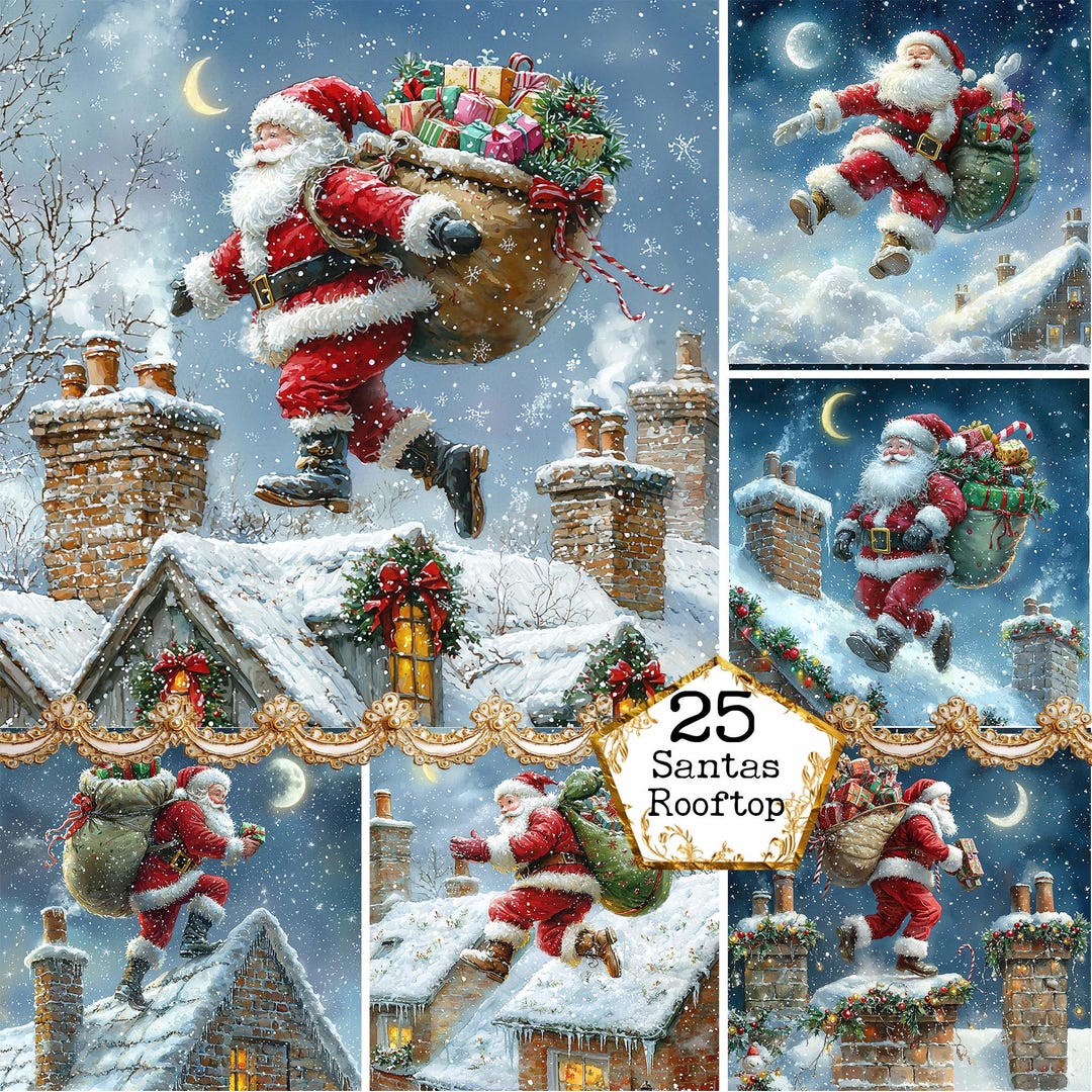 JPEG Christmas Santa Backgrounds Winter Scenery Christmas Scenery ...