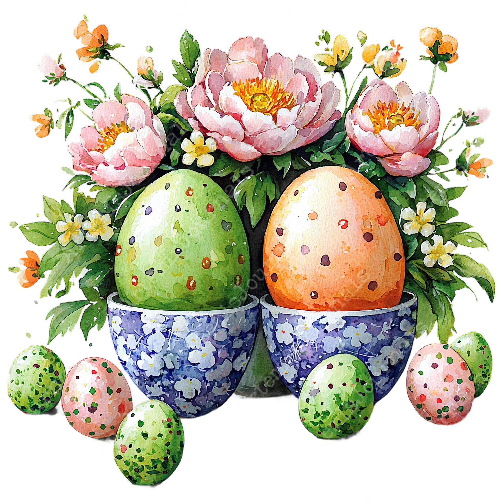 PNG + JPEG Watercolor Easter Egg Borders Clipart Spring Borders Spring ...