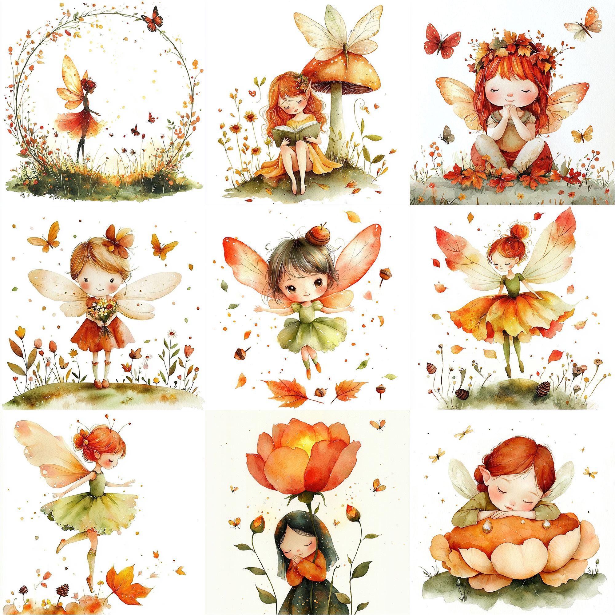 JPEG Watercolor Spring Fairy Clipart Bundle Little Fairy Magical Fairy ...