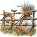 JPEG Watercolor Spring Bicycle Clipart Bundle JPEG Floral Bike ...