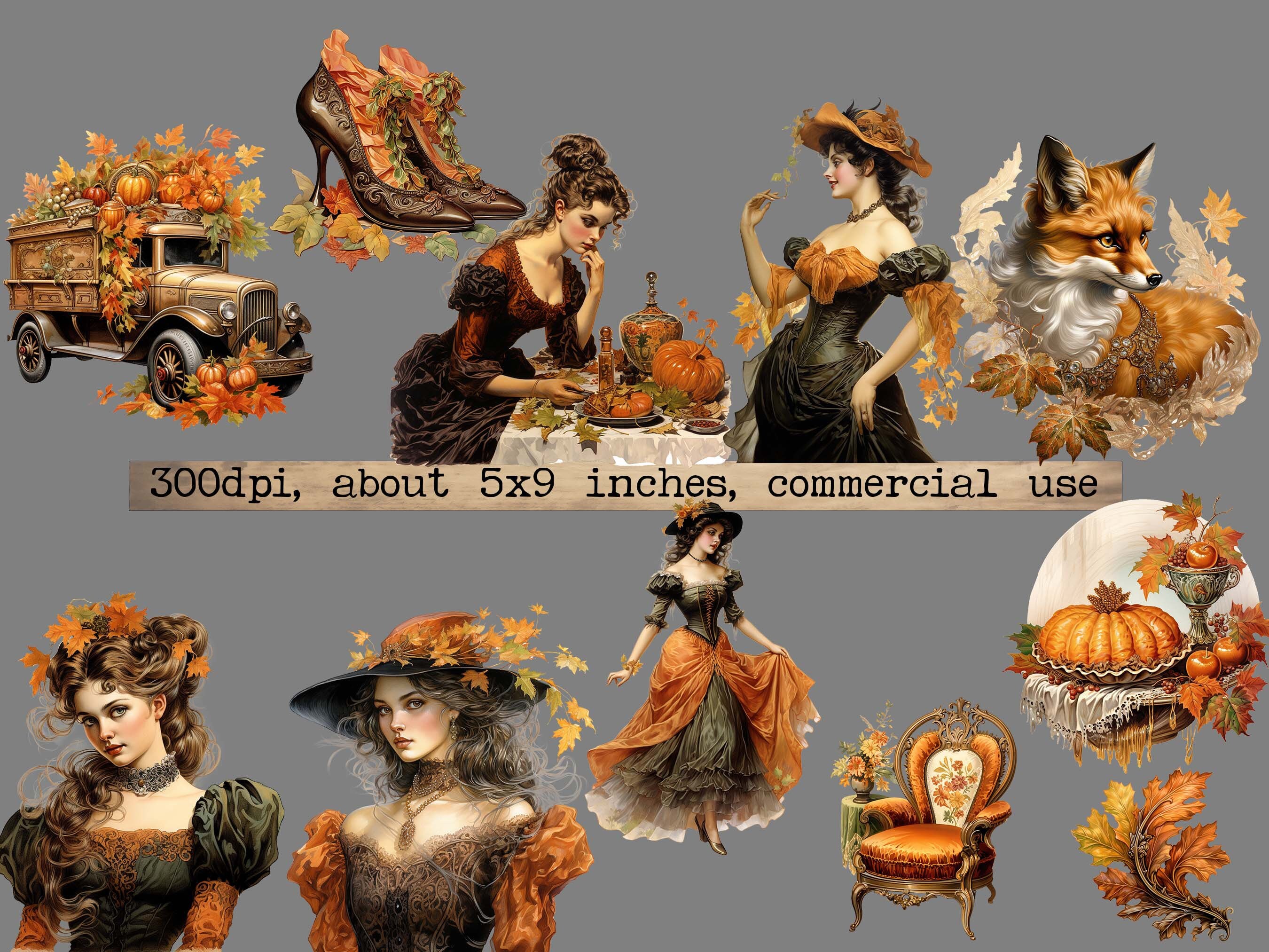 BIG Autumn Clipart Bundle Retro Autumn Clipart Autumn Which Cozy Fall ...