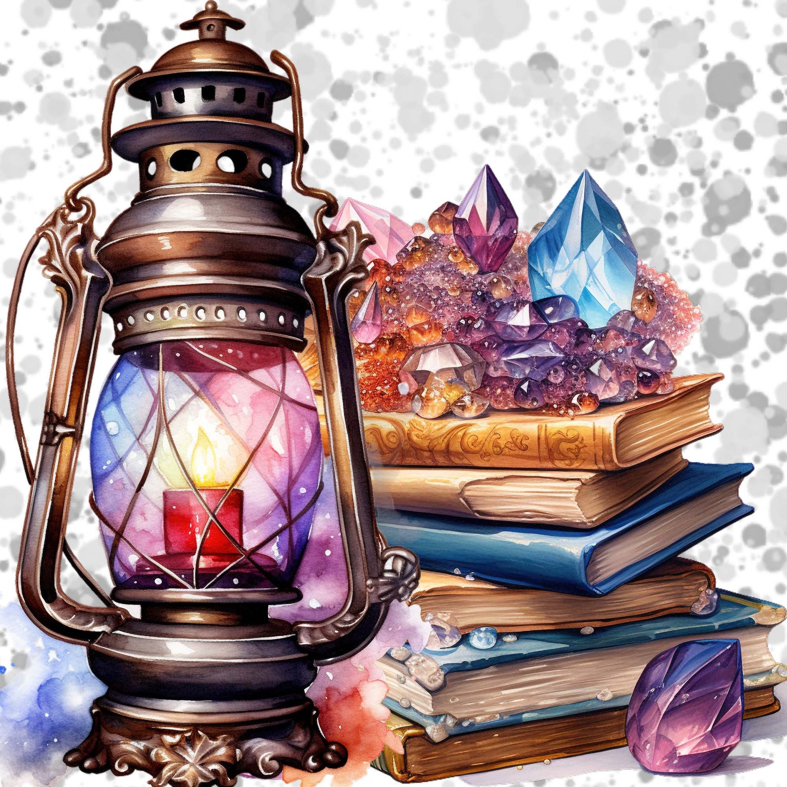 PNG Magical Books Clipart Bundle PNG Book Shelf Lantern Magic Spell ...
