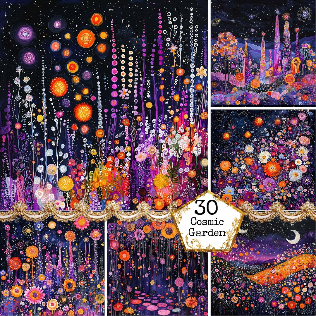 JPEG Magical Garden Magical Field Flower Field Abstract Flowers Clipart ...