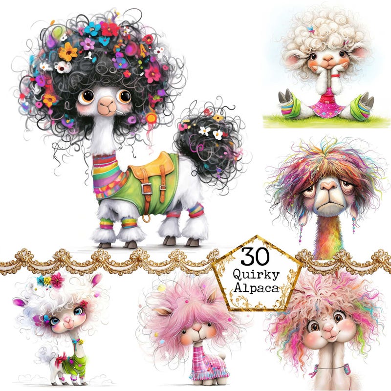 Funny Alpaca Clip Art - Etsy UK