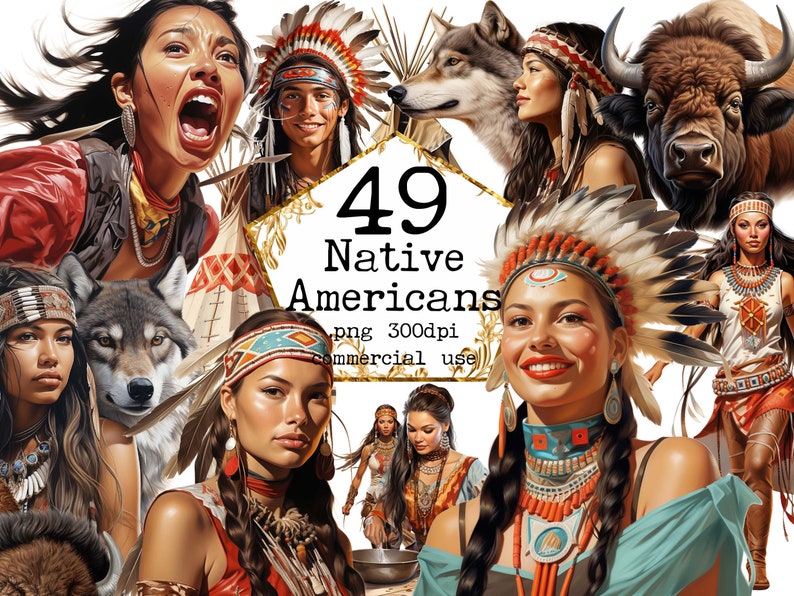 PNG Big American Indians Clipart Bundle Native American Clipart PNG ...