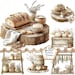 Shabby Chic Rustic Kitchen Clipart Bundle Watercolor Old Kitchen ...