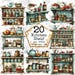 PNG Kitchen Shelf Clipart Bundle PNG Watercolor Cooking PNG Commercial ...