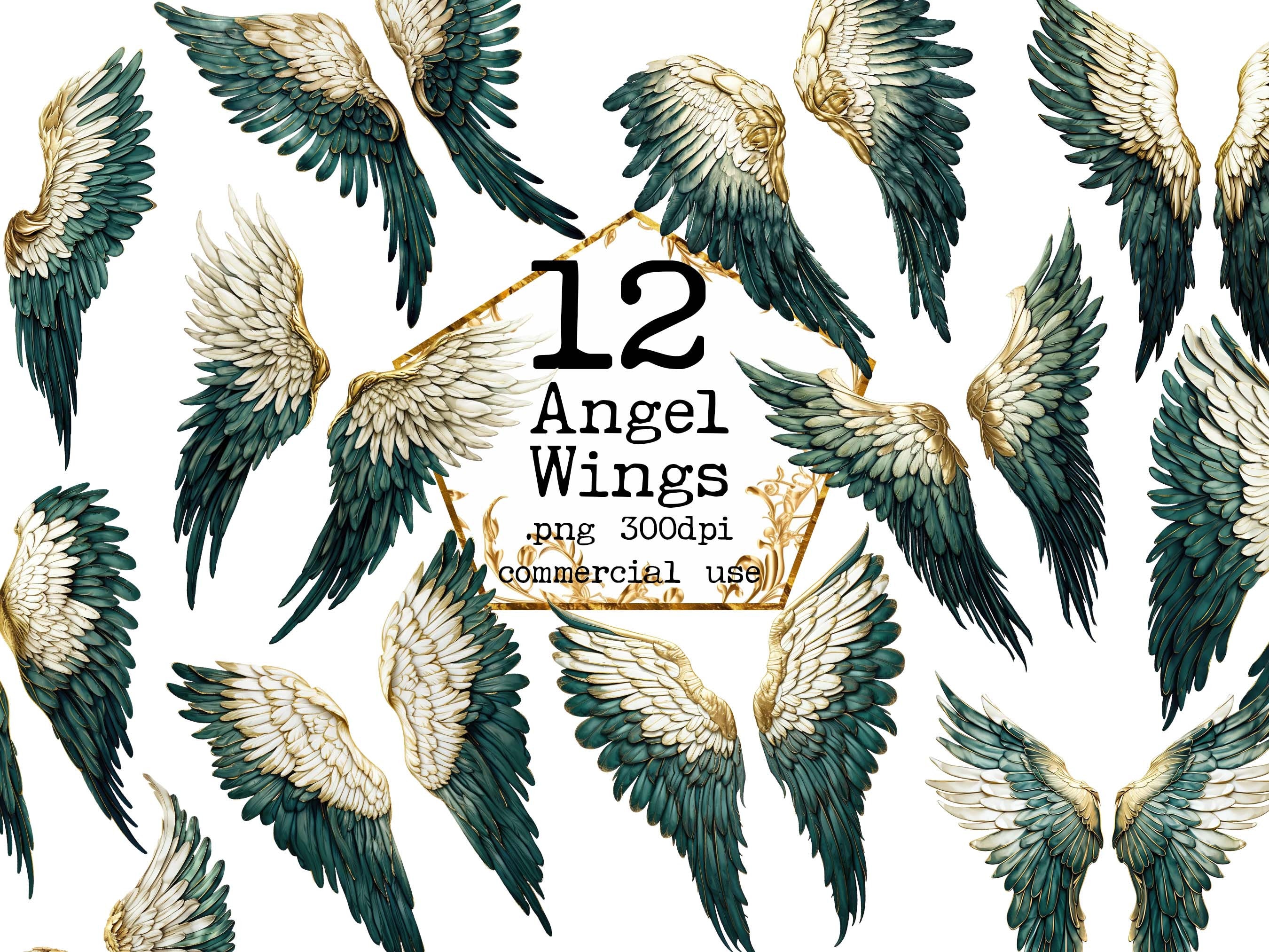 Angel Wings Clipart Bundle Angelic PNG Wings Clipart Fairy Wings ...