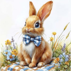 JPEG Watercolor Spring Rabbit Clipart Bundle Cute Bunny Clipart Spring ...