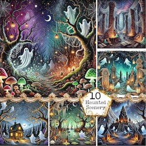 JPEG Halloween Haunted Scenery Illustration Ghost Graphics Halloween ...